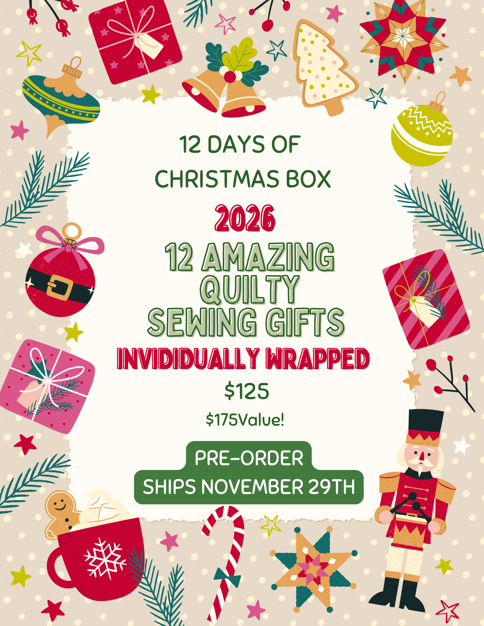 Christmas Box 2026 PRE ORDER – The Quilted Cow Raymore